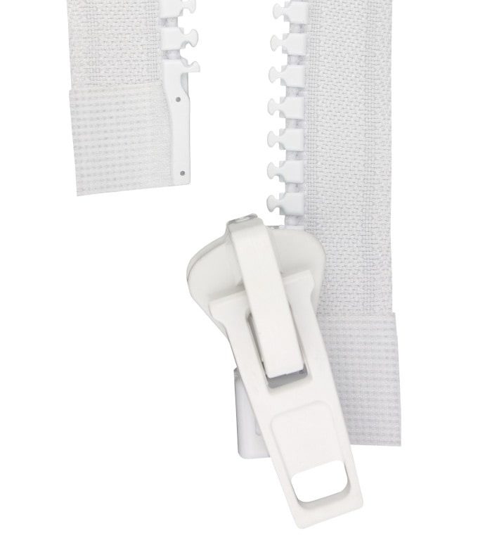 Separable zipper • White • Long length Plastic slider