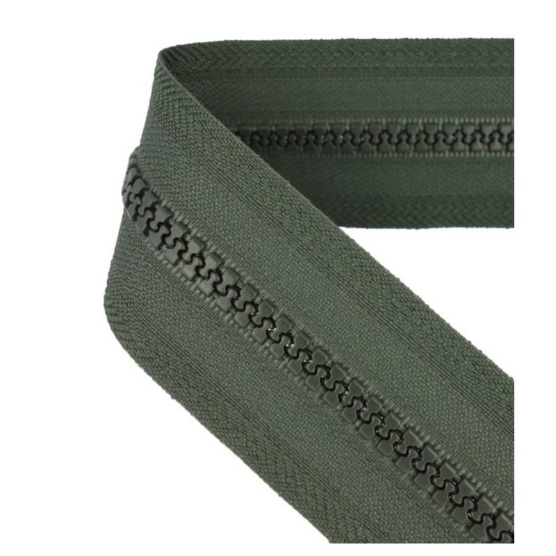 Continuous zip • Moulded 9mm • Military Green